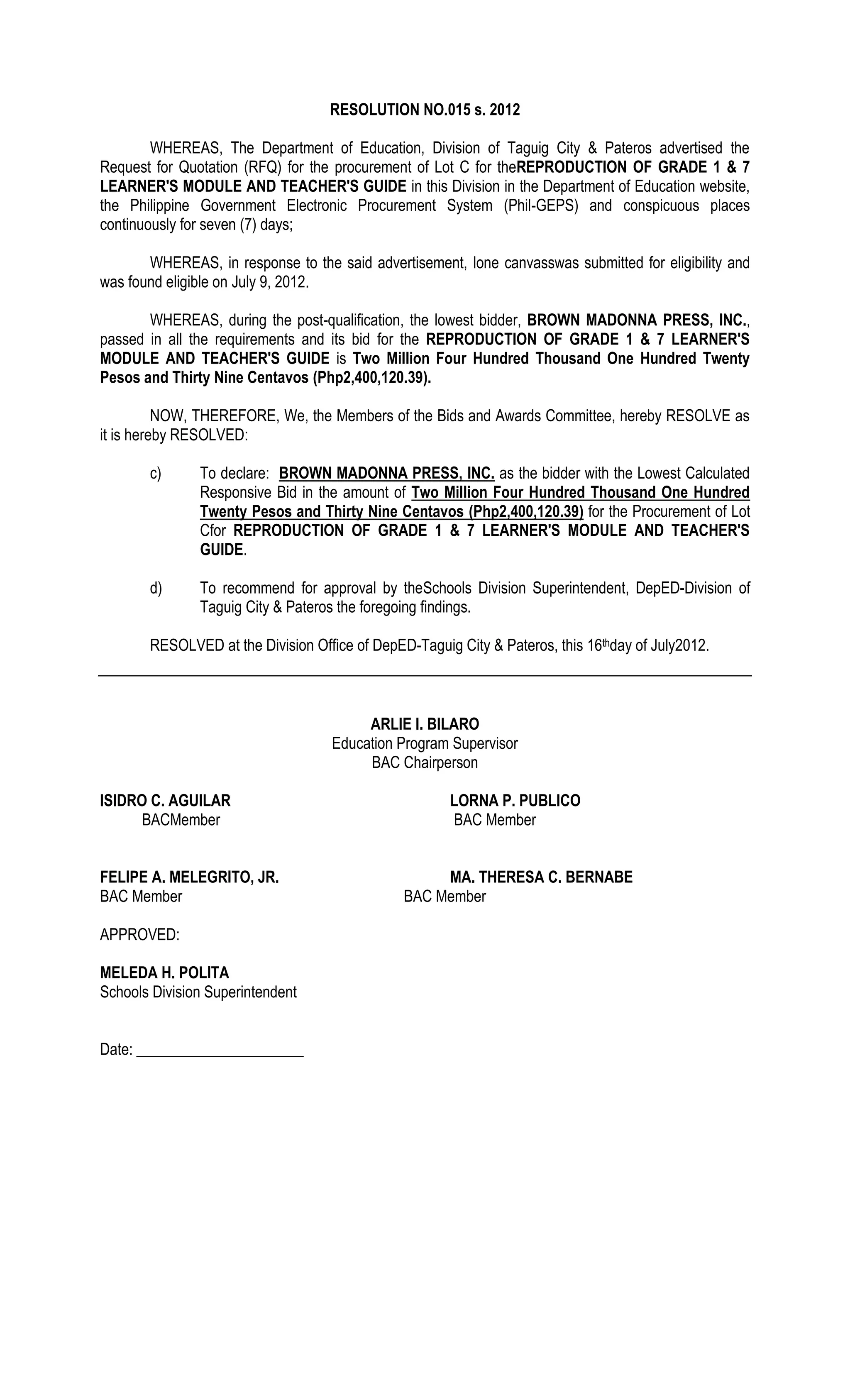 2012 bac resolution | DOCX