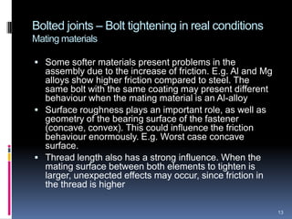 2012 Bolted joints - Bolted joints in real conditions | PPTX