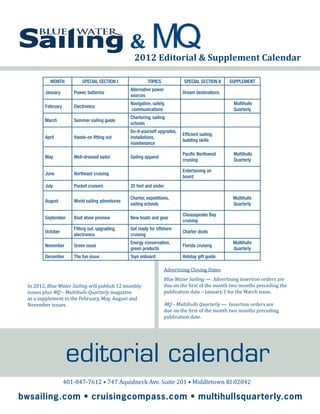 2012 Blue Water Sailing Media Kit | PDF | Cruises | Travel Type