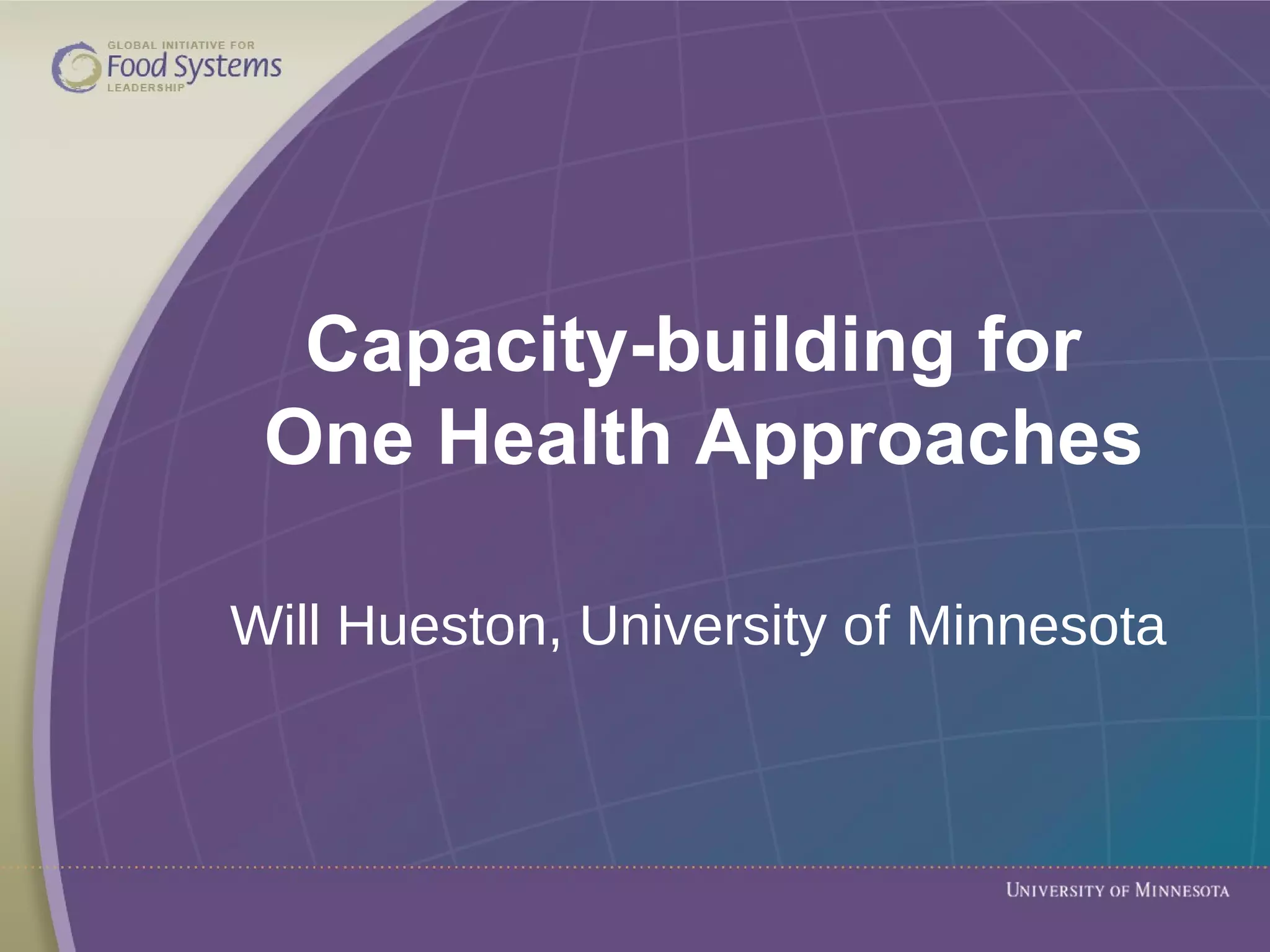 Capacity-building for One Health Approaches | PPT