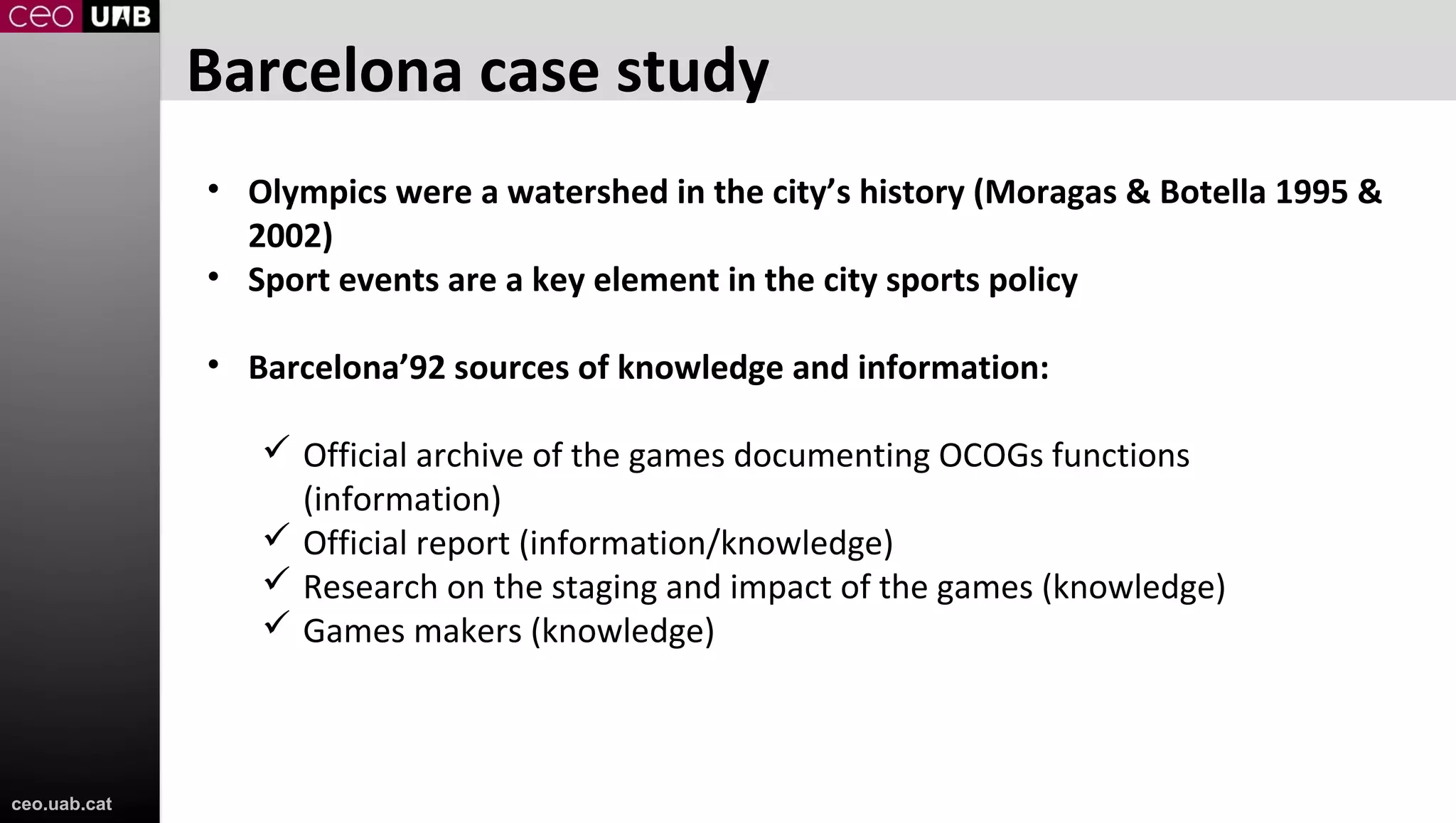 The value of Olympic knowledge legacy for host cities | PPT