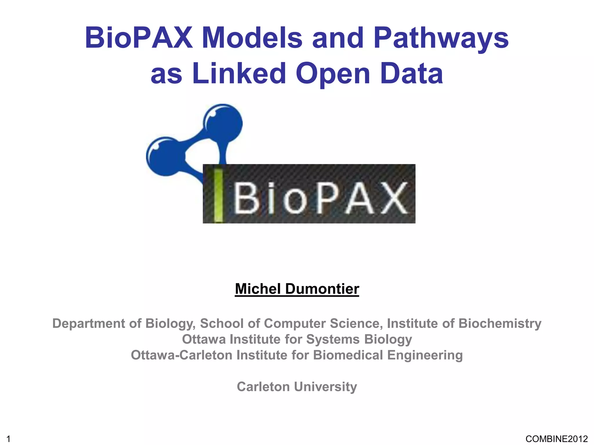 BioPAX Models and Pathways | PPTX