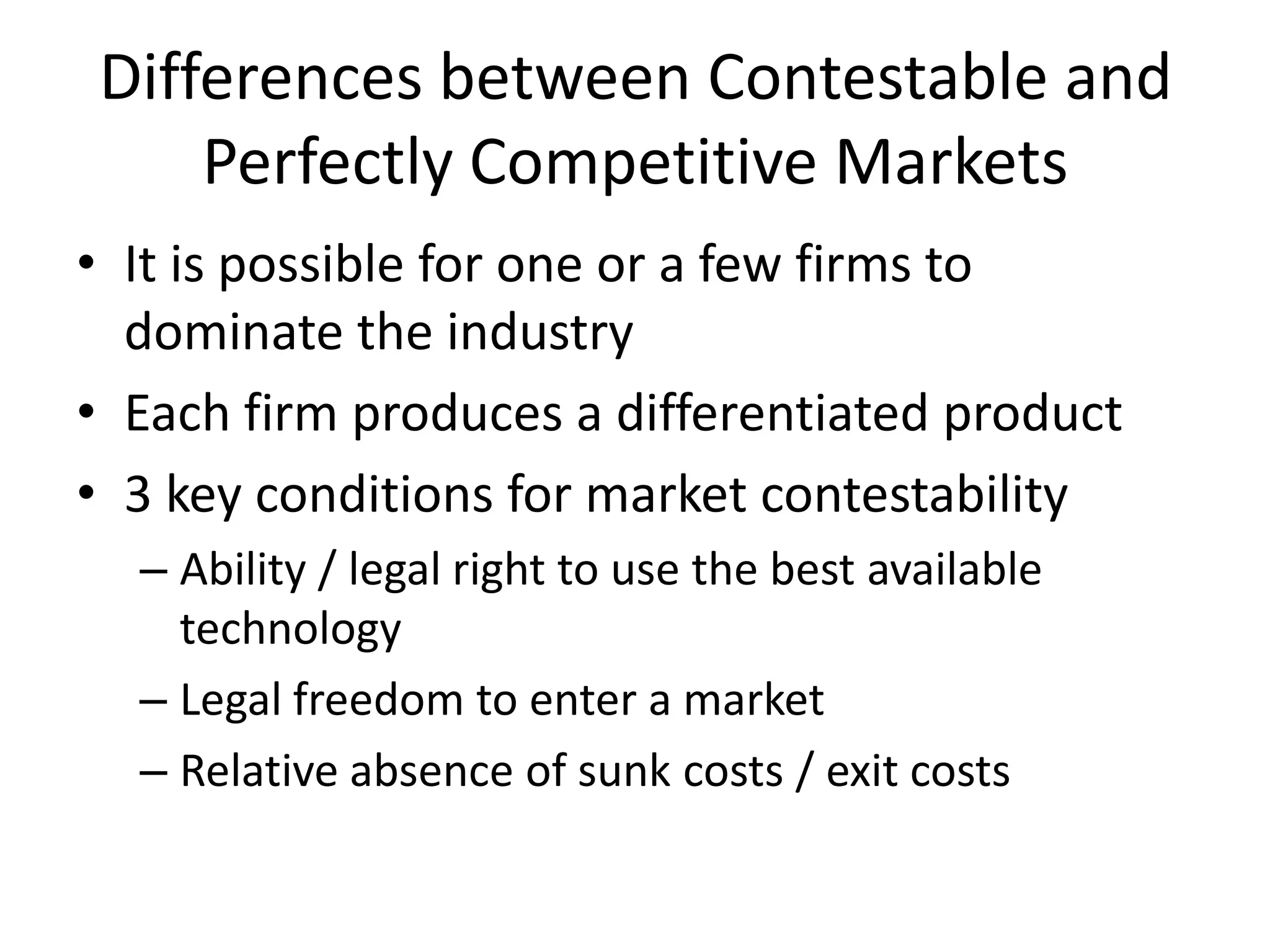 Contestable Markets | PPTX
