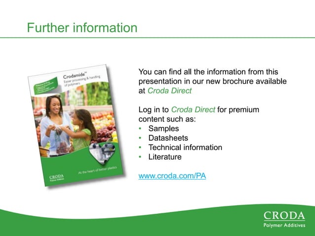 2012_Crodamide_Customer_Presentation.pptx | Chemistry | Science