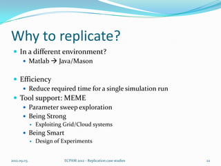 Model Replication in the Context of Agent-based Simulation | PPTX