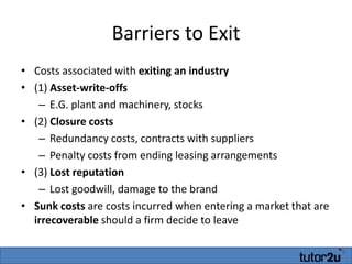Entry Barriers in Markets | PPTX
