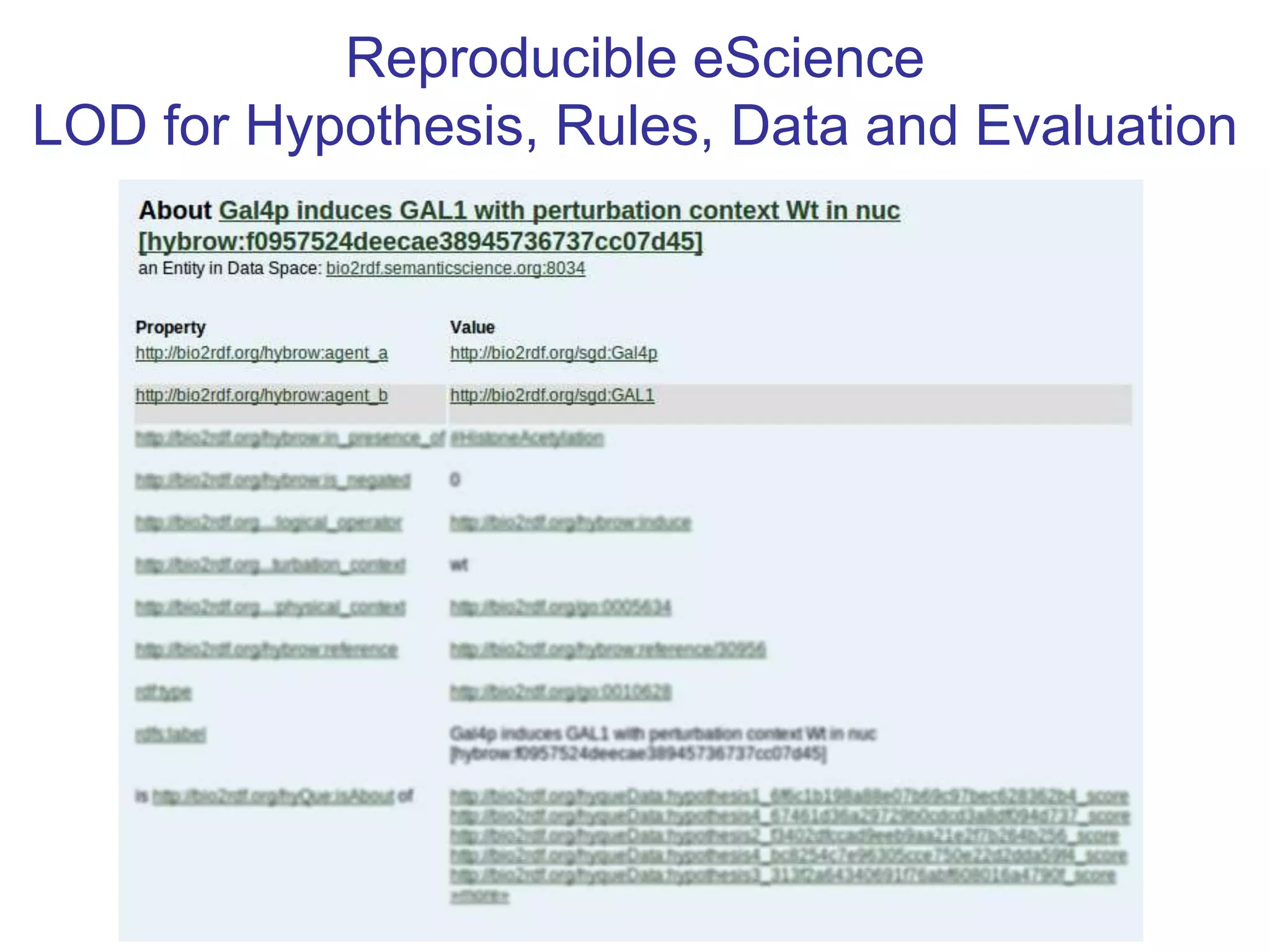 Evaluating scientific hypotheses using the SPARQL Inferencing Notation | PPT