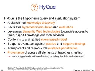 Evaluating scientific hypotheses using the SPARQL Inferencing Notation | PPT
