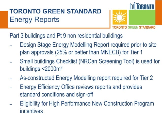 Toronto Green Standard & Energy Efficiency | PPT