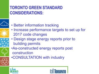 Toronto Green Standard & Energy Efficiency | PPT