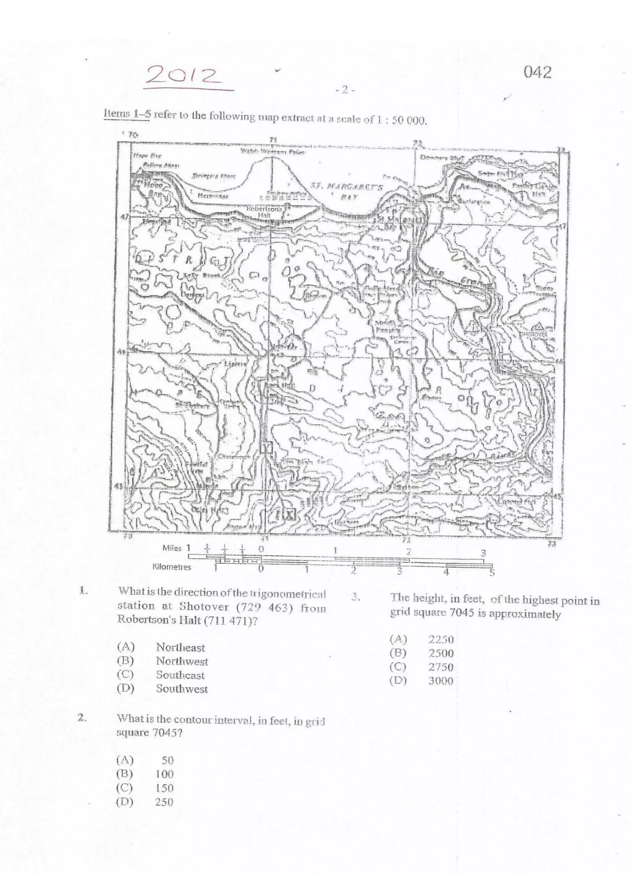 2012 CSEC GEOGRAPHY- multiple choice past paper | PDF