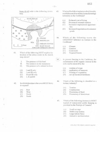 2012 CSEC GEOGRAPHY- multiple choice past paper | PDF