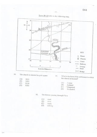2012 CSEC GEOGRAPHY- multiple choice past paper | PDF