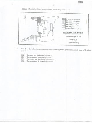 2012 CSEC GEOGRAPHY- multiple choice past paper | PDF