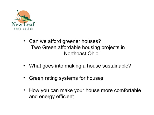 Introduction to Green Building for Homes | PPT