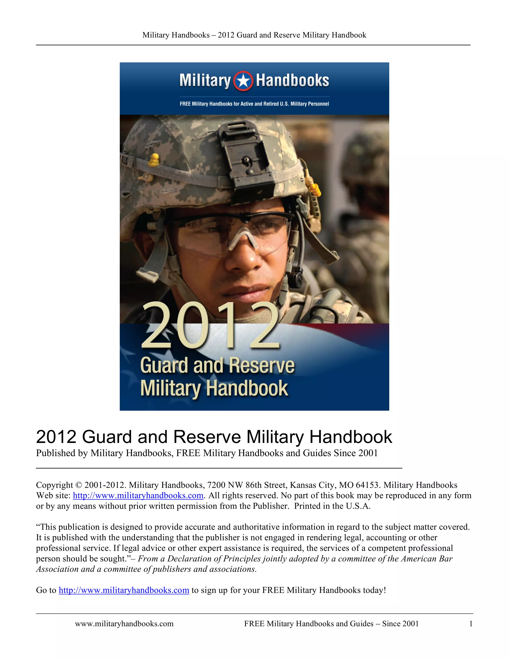 2012 guard and reserve military handbook | PDF