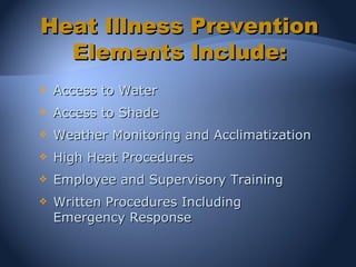2012 Heat Illness Prevention Training | PPT