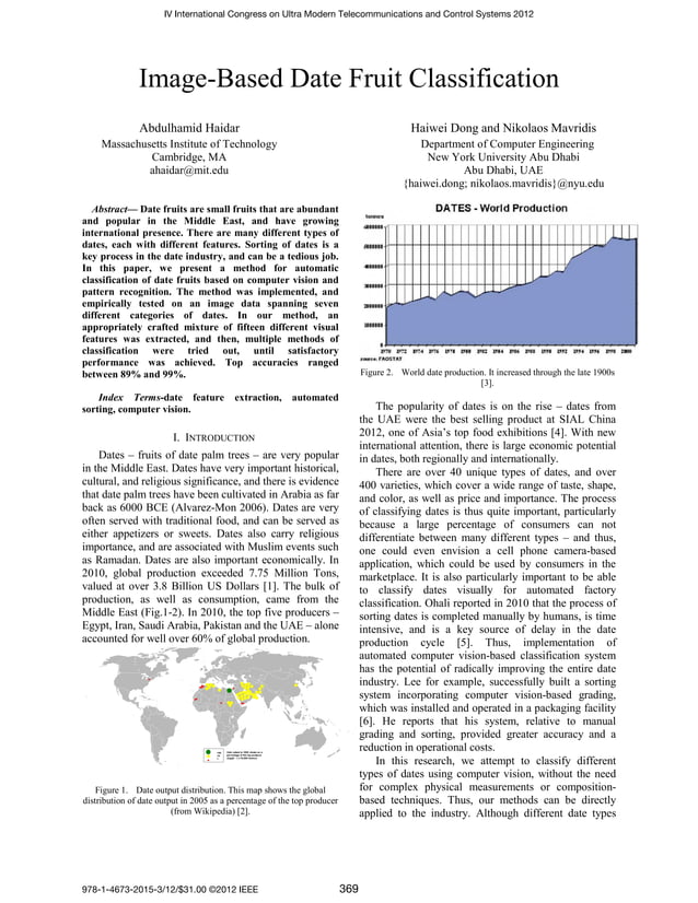 Image-Based Date Fruit Classification | PDF