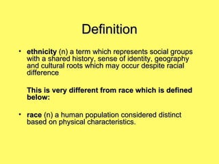 2012 intro to ethnicity | PPT