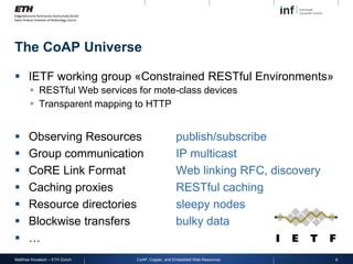 CoAP, Copper, and Embedded Web Resources | PDF