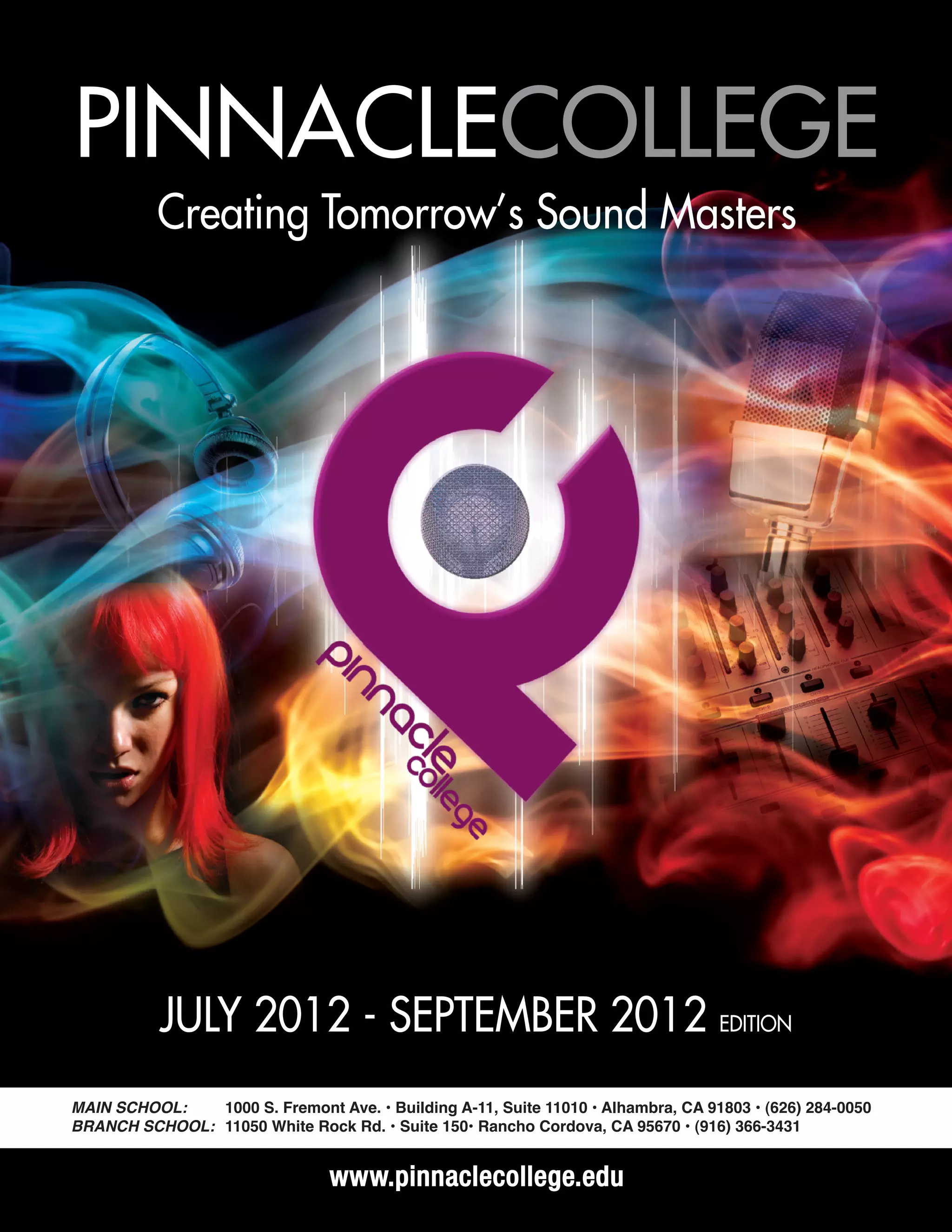 Music Production Colleges: Pinnacle College July-September 2012 Catalog ...