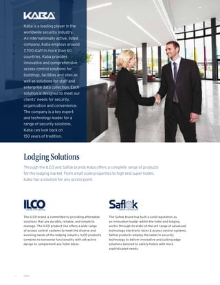 2012 Kaba Saflok Brochure | PDF