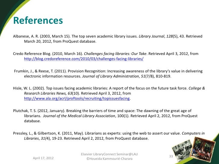 Challenges facing Academic Librarians with Examples from Lebanon