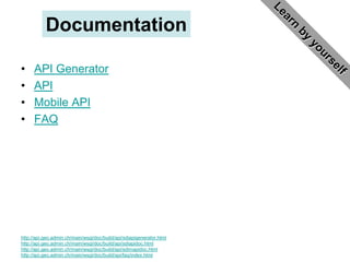 GeoAdmin API & Mobile API, 2012 | PPTX | Web Development | Internet