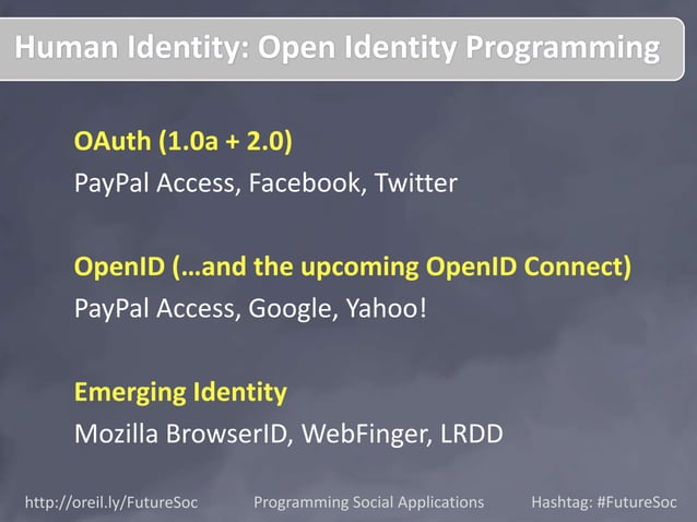 SXSWi 2012: Programming Social Applications | PPTX