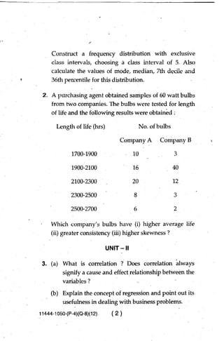Quantitative Analysis MBA Question papers | PDF