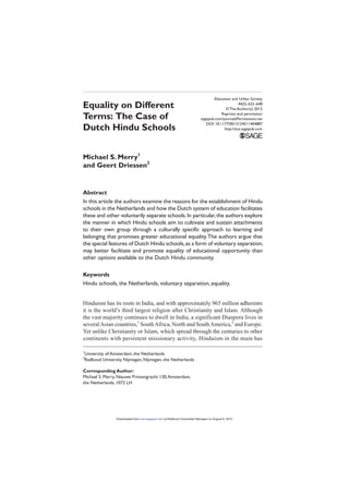 Michael Merry & Geertr Driessen (2012) EUS Equality on different terms ...