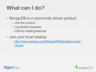 2012 mongo db_bangalore_roadmap_new | PDF | Databases | Computer Software and Applications
