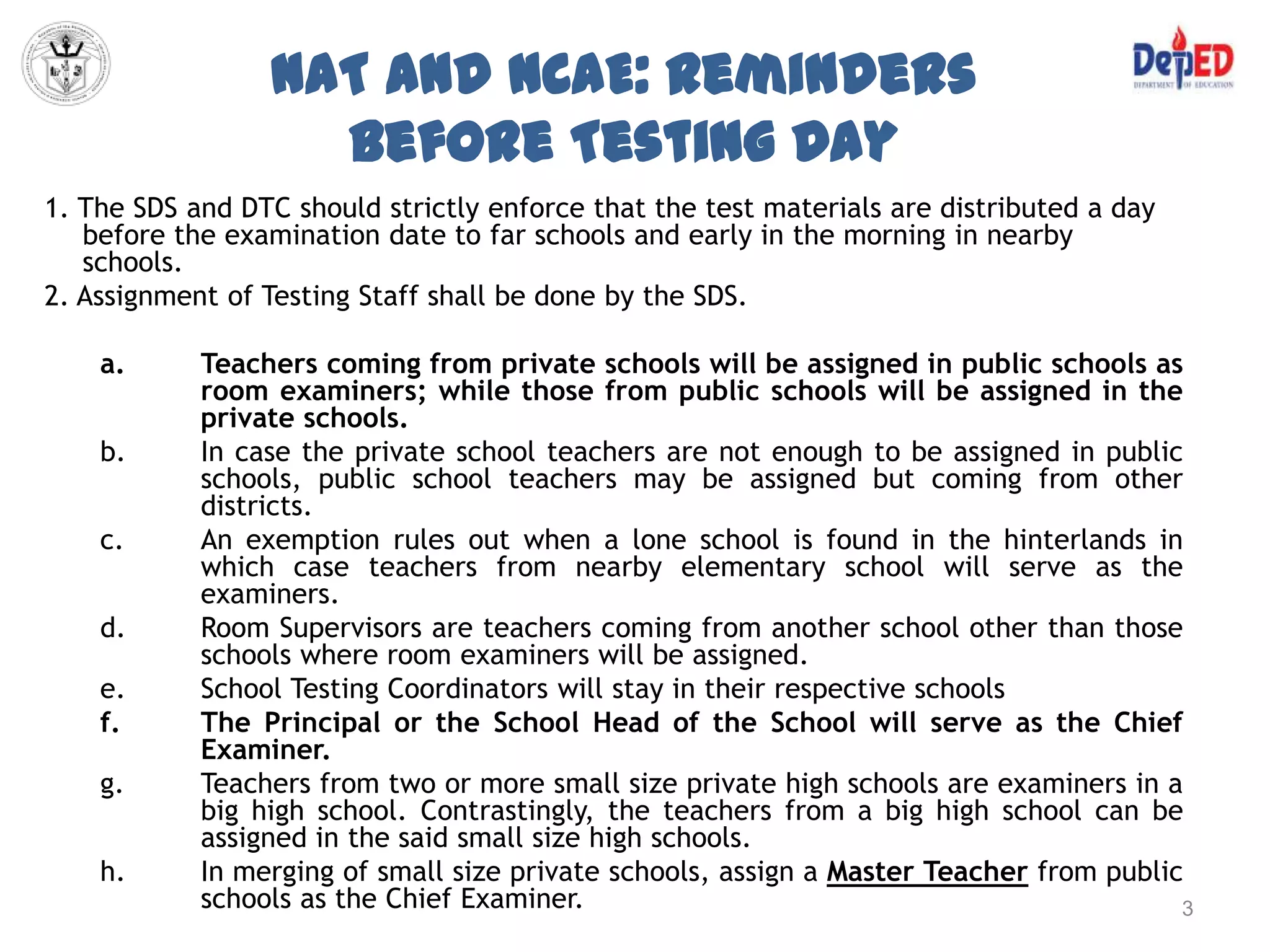 2012 NAT and NCAE | PPTX