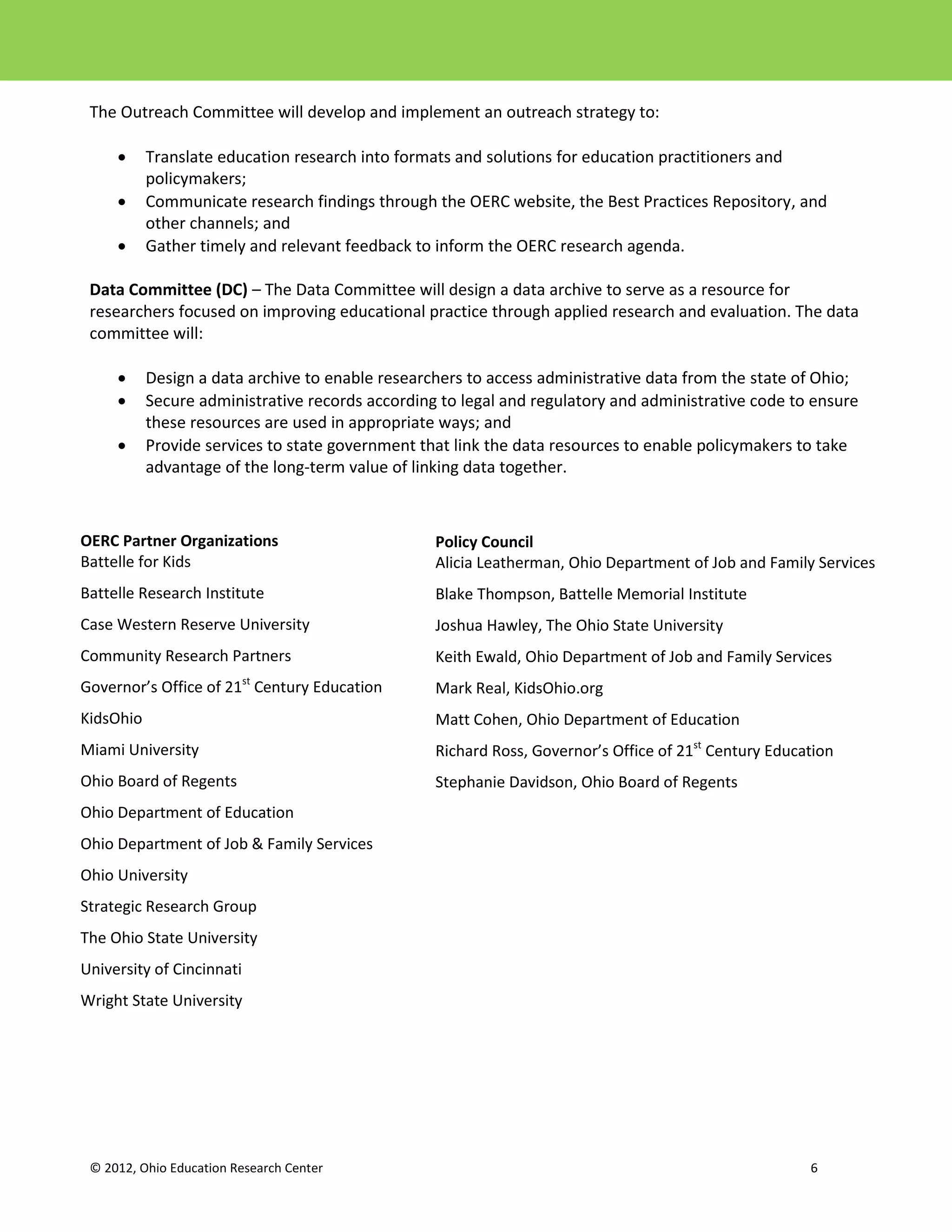 Ohio Education Research Center 2012 Conference Program | PDF ...