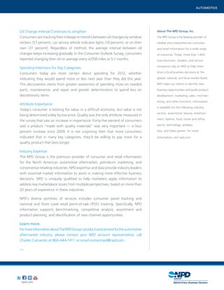 NPD - AAPEX 2012 Outlook Survey Highlights | PDF | Automotive Industry | Industries