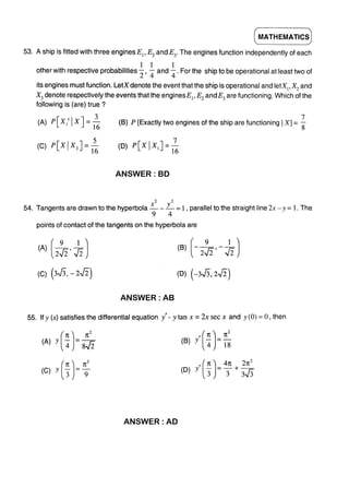 IIT-JEE Advanced 2012 Question Paper 1 | PDF