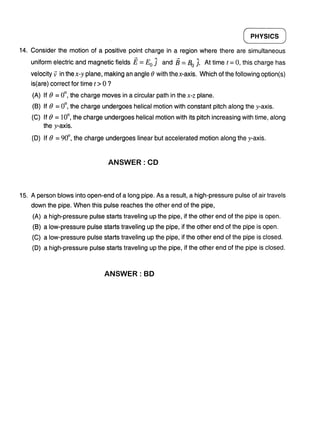 IIT-JEE Advanced 2012 Question Paper 1 | PDF