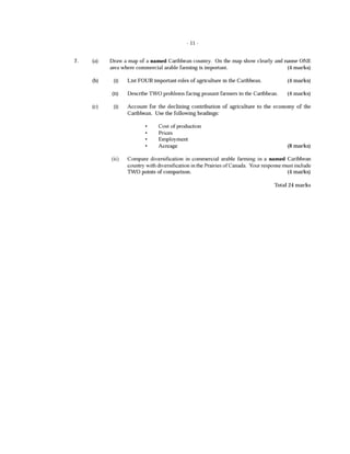 CSEC GEOGRAPHY PAST PAPER- PAPER 2- 2012 | PDF