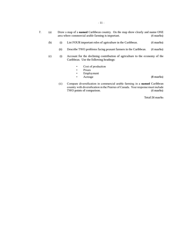 CSEC GEOGRAPHY PAST PAPER- PAPER 2- 2012 | PDF