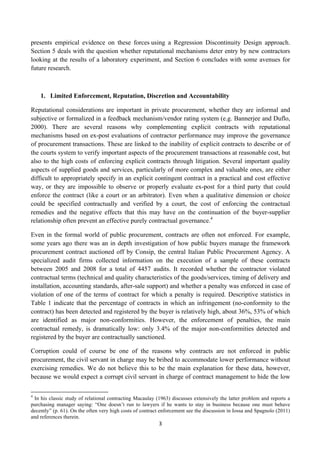 Reputation, Competition and Entry in Procurement | PDF