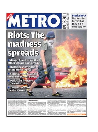 2012 riots front pages | PPT