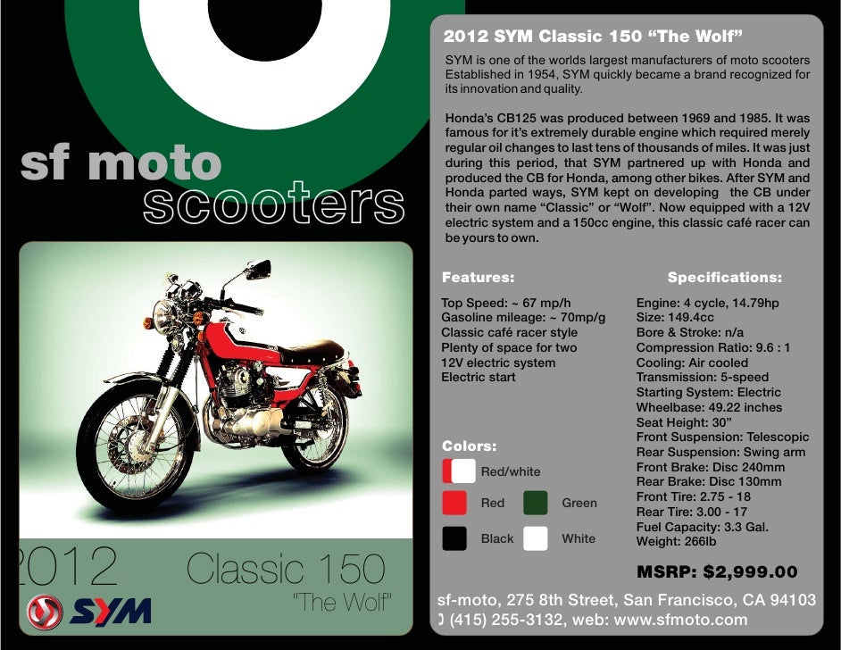 Sym Wolf Classic 150cc Café Racer Style Motorcycle | Reviewmotors.co