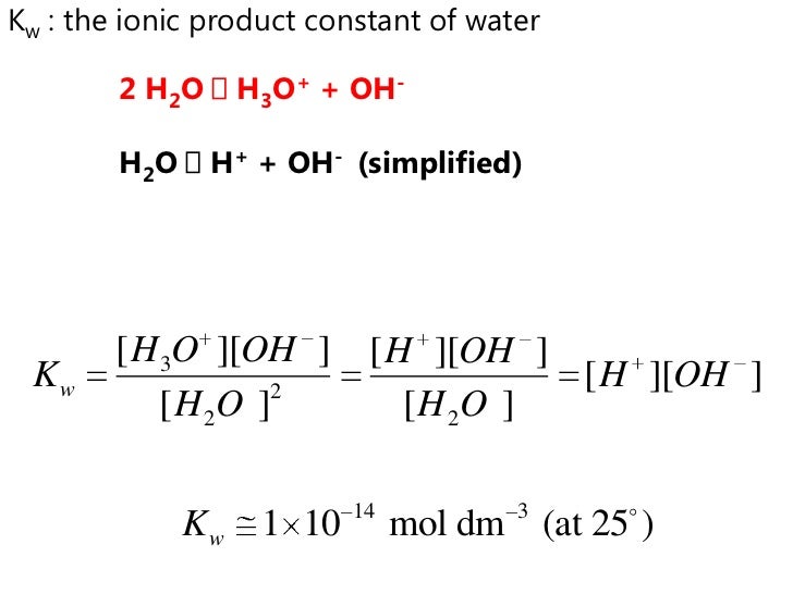 Ion Product Constant For Water