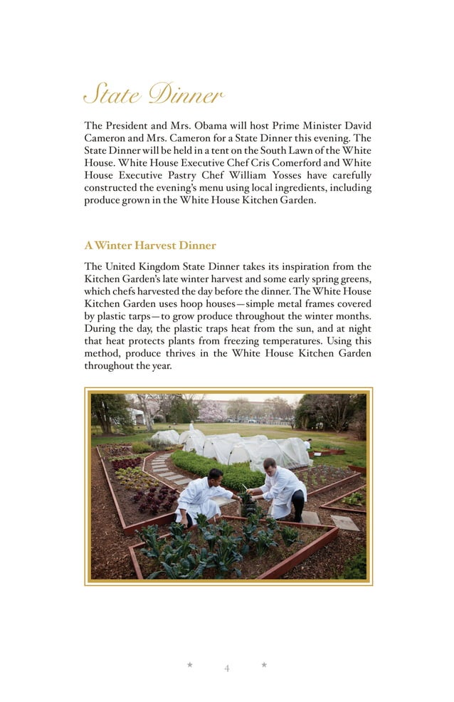 Menu: 2012 UK State Dinner | PDF