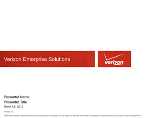 Verizon Enterprise Solutions Overview | PPT | Telecommunications ...