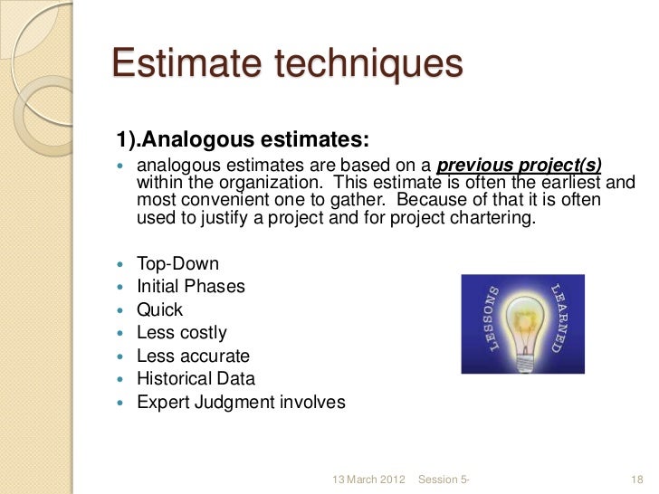 Analogous Estimating