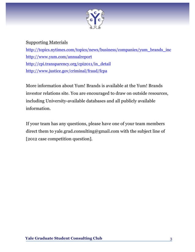 2012 ygcc case competition case prompt | PDF | Business Administration ...
