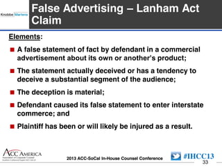 Avoiding Trade Secret Misappropriation, False Advertising & Unfair ...