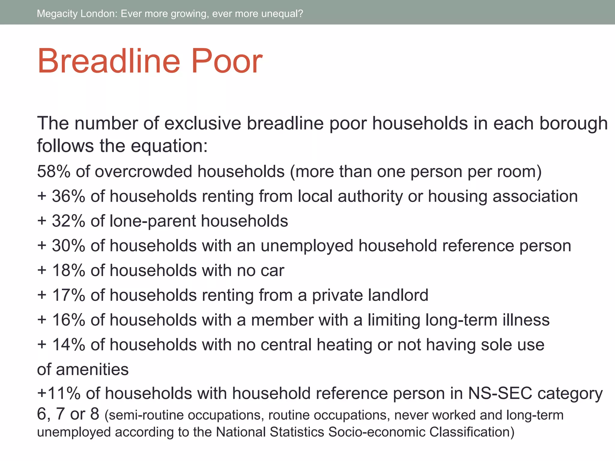 Megacity London - ever growing, ever more unequal? | PPT