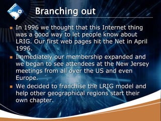 "About LRIG" at LRIG Texas | PPTX